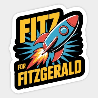 Custom Fitz For Fitzgerald Rocketship Stickers for Sale | TeePublic