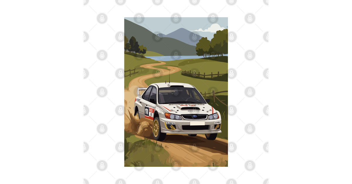 White WRX Rally Car Poster JDM - Rally Car - T-Shirt | TeePublic