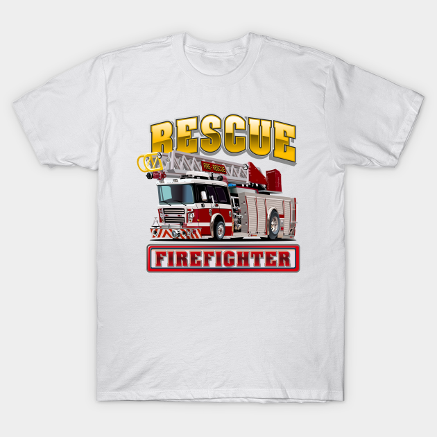 Cartoon Fire Truck - Firetruck - T-Shirt | TeePublic