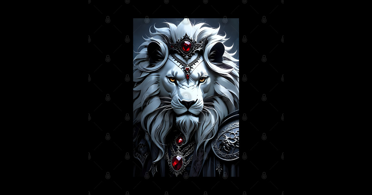 Magical gothic lion for lion lovers - Lion - Sticker | TeePublic