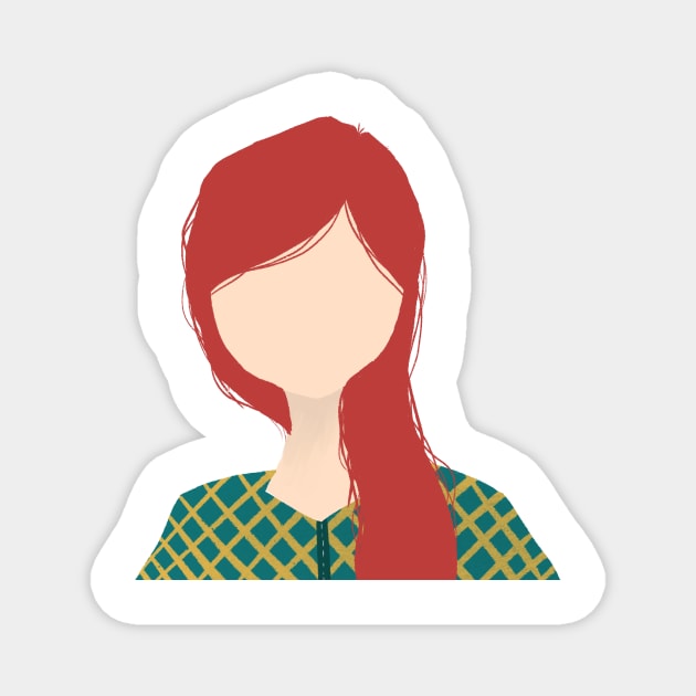 No Face Red Hair - No Face Red Hair - Magnet | TeePublic