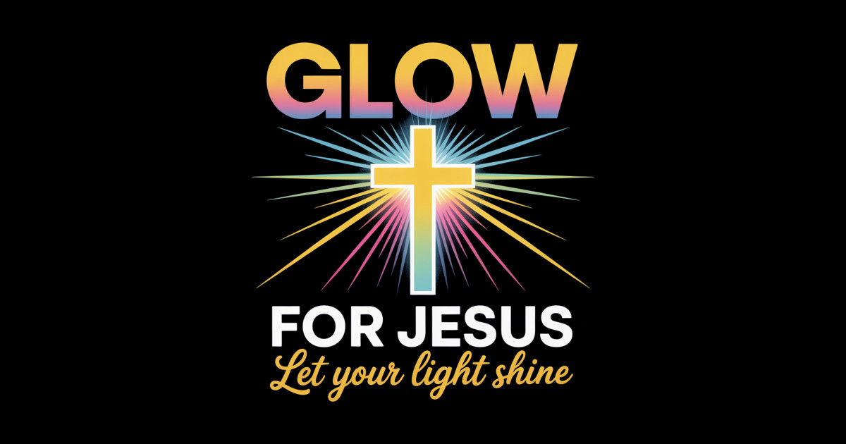 Glow for Jesus with Radiant Cross Art - Christian Inspirational ...