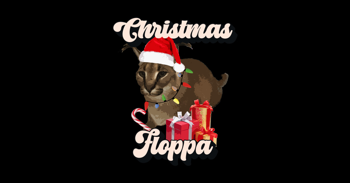 Big Floppa Christmas Meme - Festive Xmas Caracal Big Cat Vintage Retro ...
