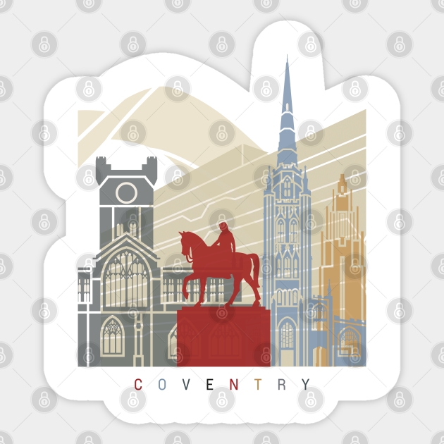 Coventry skyline poster - Skyline - Sticker | TeePublic