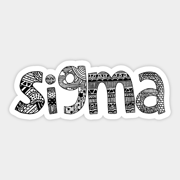 Sigma Letter Doodle Pattern - Panhel - Sticker | TeePublic