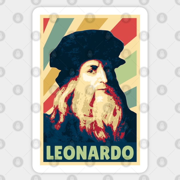 Leonardo Da Vinci Vintage Colors - Leonardo - Sticker | TeePublic