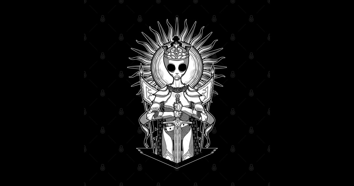 The alien King Arthur - Black version - King Arthur - Sticker | TeePublic