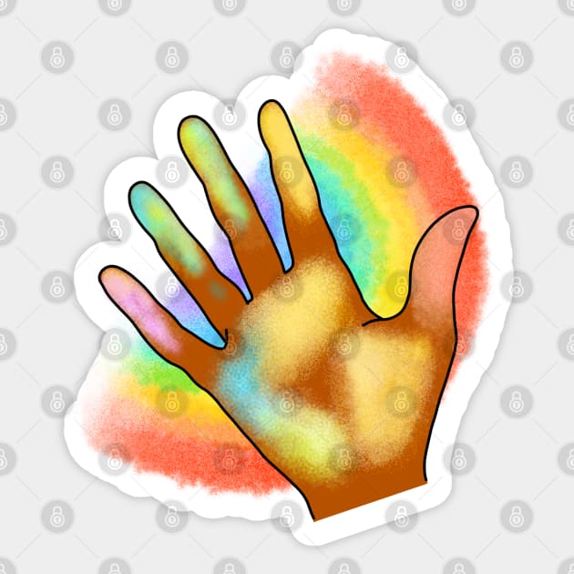 VSCO chalk rainbow hand - Vsco Girl - Sticker | TeePublic