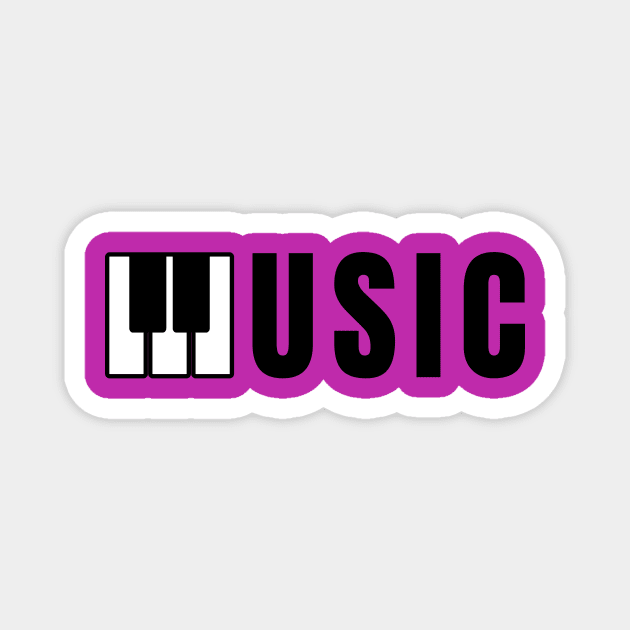 Music - Piano Keyboard - Musical Instrument - Magnet | TeePublic