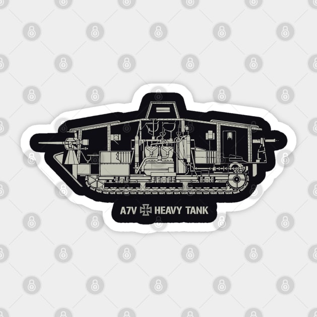 A7V Heavy Tank - WW1 - Ww1 - Sticker | TeePublic