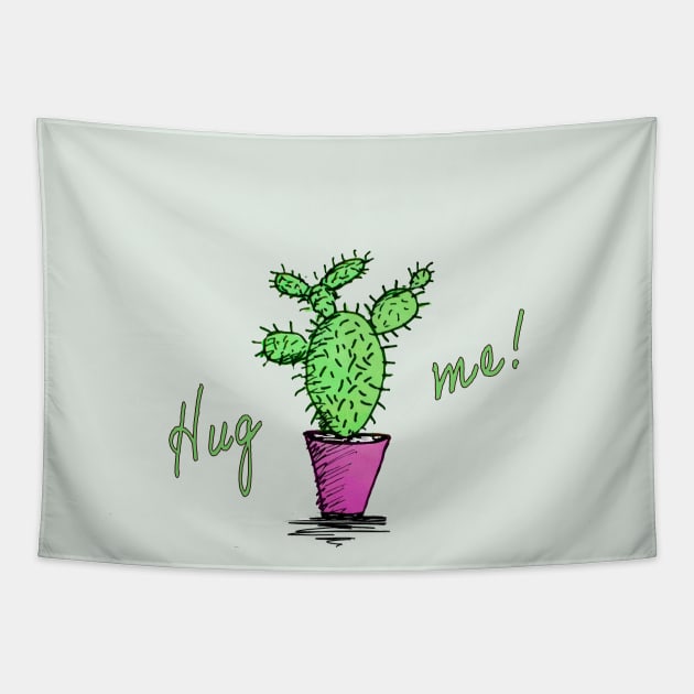 Cactus hug me! Hug me! - Cactus Art - Tapestry | TeePublic