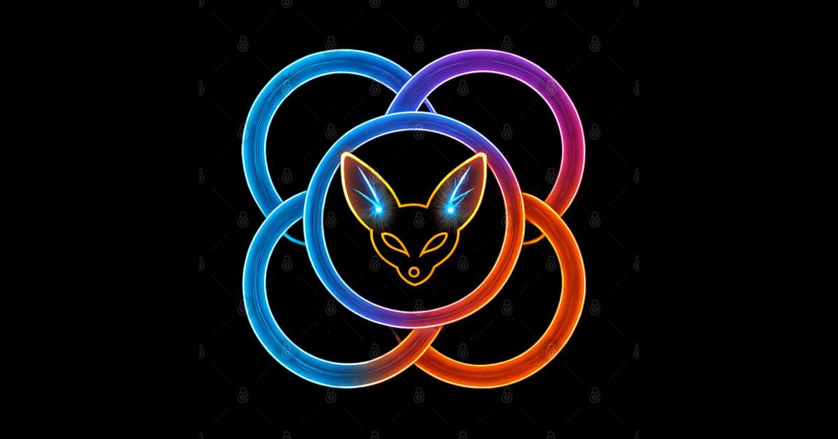 Neon Fennec Fox Symbol – Geometric Cyberpunk Design - Neon Fennec Fox ...