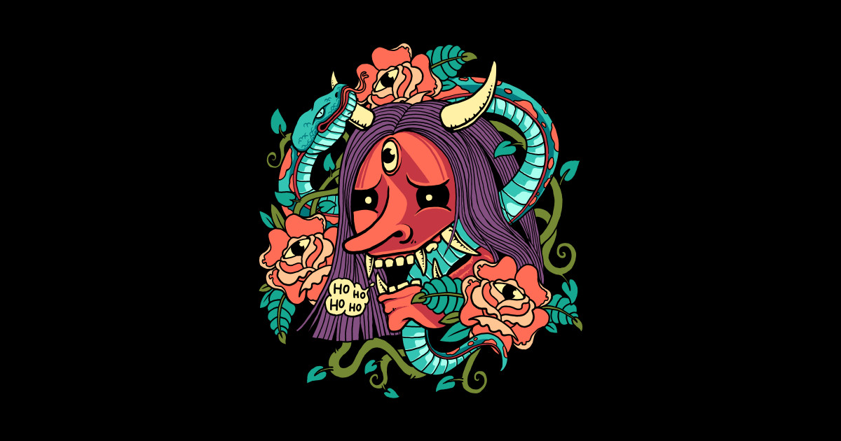 demon mask - Japanese Samurai Warrior - Sticker | TeePublic