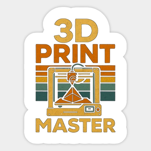 3D Print Master Retro - 3d Printing - Sticker | TeePublic