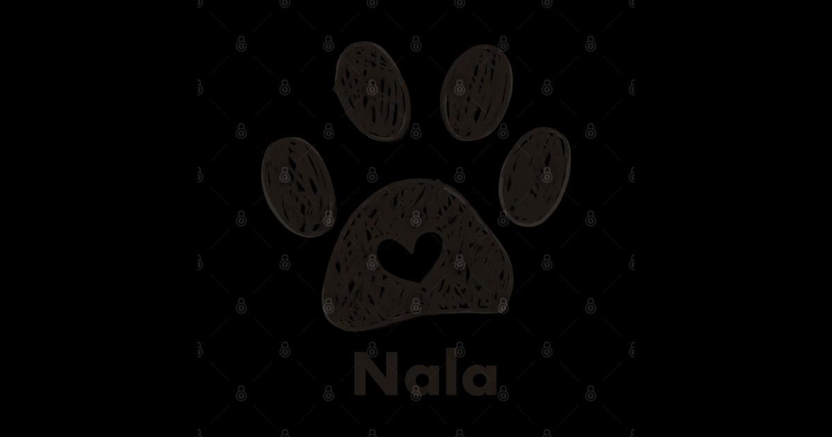 Nala name made of hand drawn paw prints - Nala Name Made Of Hand Drawn ...