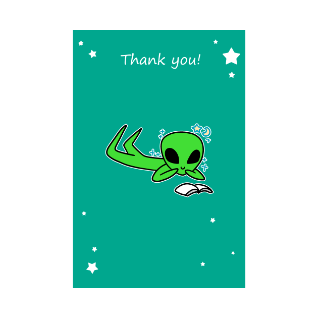 Thank You - Alien Reading - Alien - T-Shirt | TeePublic