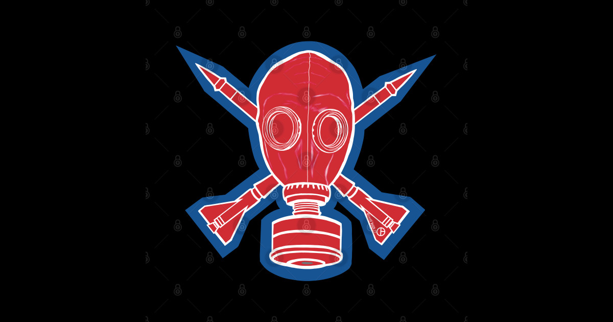 Gas Mask & Crossed Missiles - Apocalypse - Sticker | TeePublic