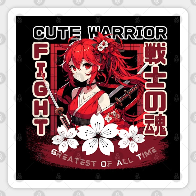 Anime girl fight - Anime - Sticker | TeePublic