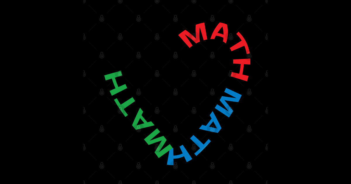 Math Text Heart - Math - Sticker | TeePublic