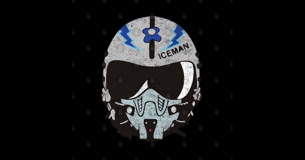 Iceman - vintage helmet - Top Gun - Sticker | TeePublic
