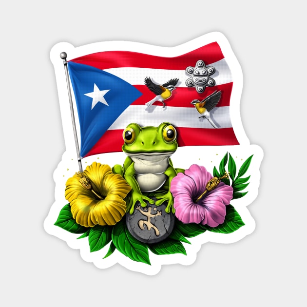 Puerto Rico Boricua Flag - Puerto Rico Boricua - Magnet | TeePublic