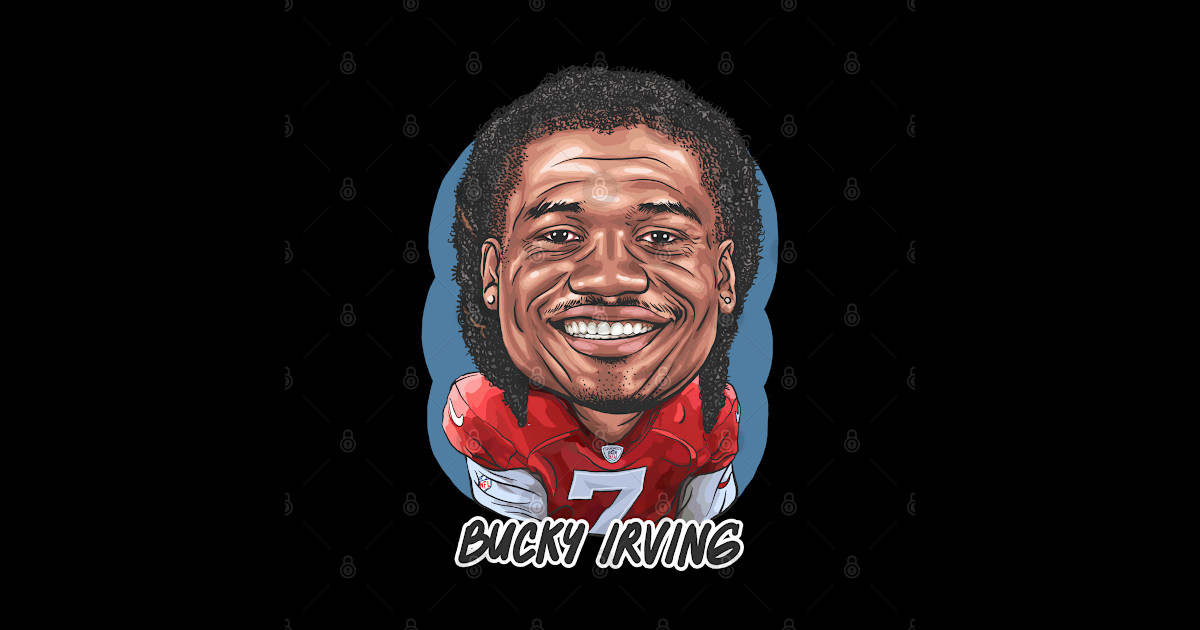 Bucky Irving Caricature Profile - Bucky Irving - Sticker | TeePublic