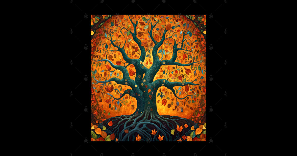 Cosmic Conjoined Tree of Fall - Tree - Sticker | TeePublic