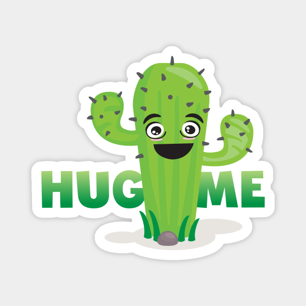Hug me smiling cactus humour funny fun design - Hug Me Cactus - Magnet ...