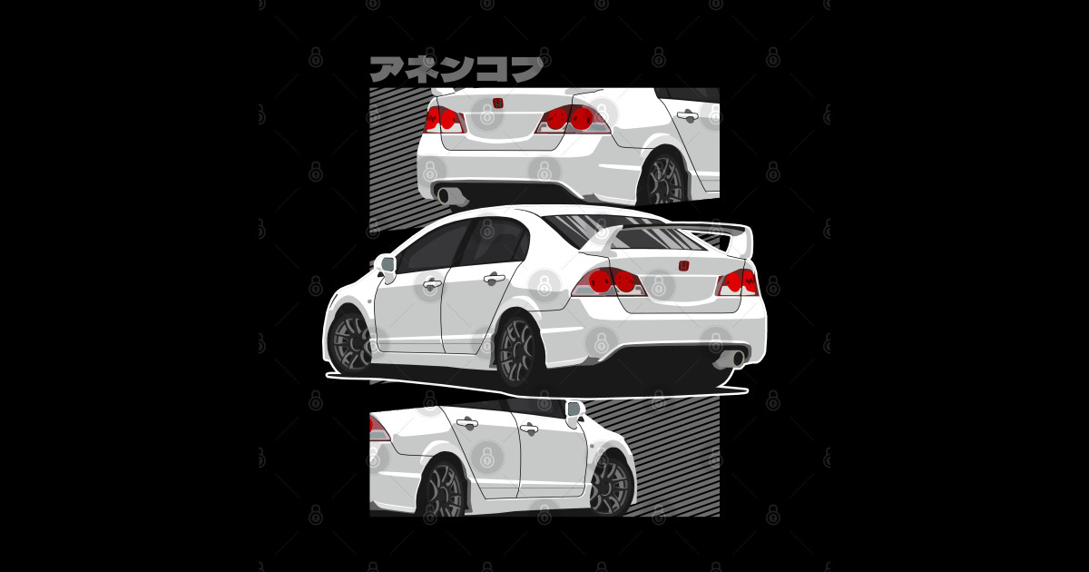 Honda Civic fd - Honda - Sticker | TeePublic