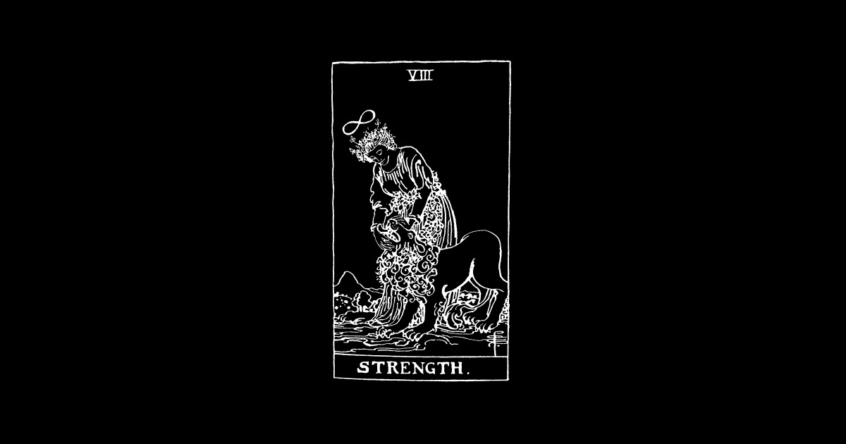 VIII Strength - Rider-Waite-Smith Tarot Card - Tarot - Sticker | TeePublic