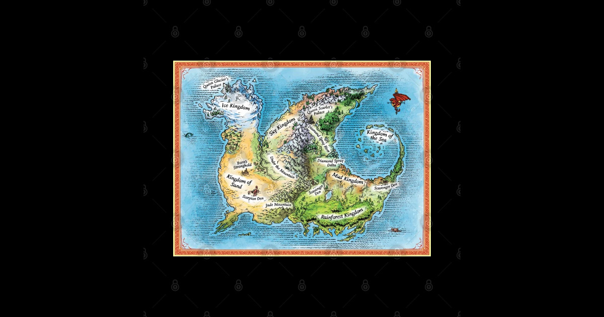 Dragon world map - Wof Map - Magnet | TeePublic