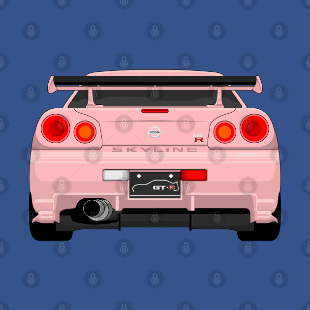 GTR R34 PINK - Nissan Skyline Gtr R34 - Hoodie | TeePublic