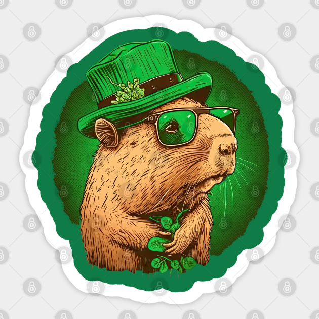 Capybara St. Patrick's Day - St Patricks Day - Sticker | TeePublic