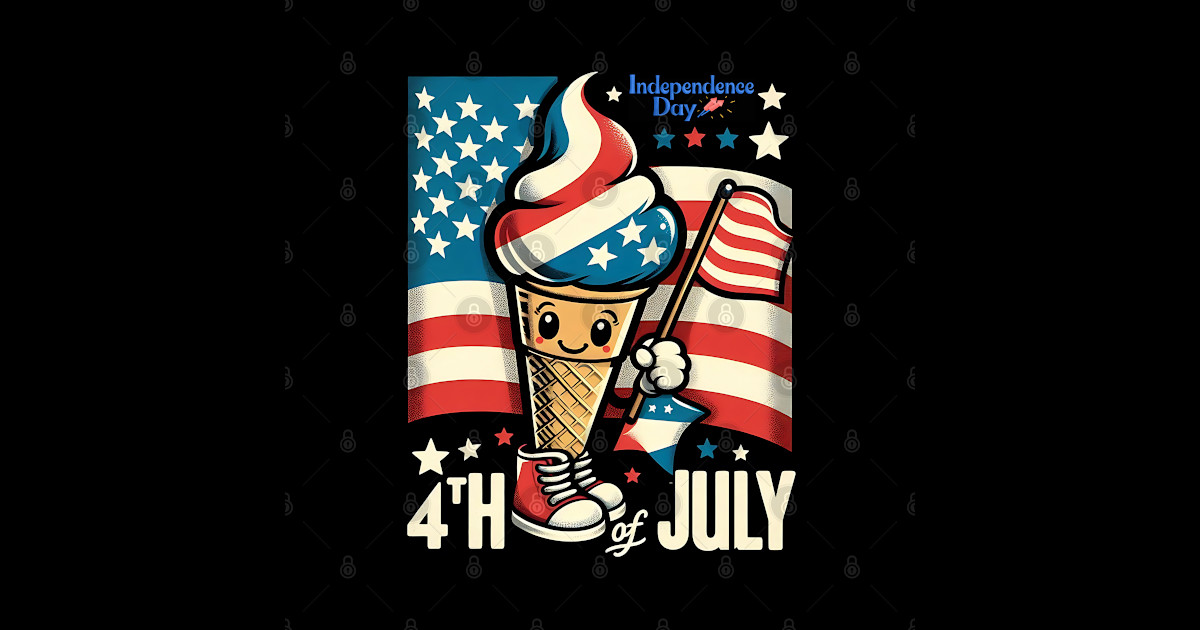 Ice Cream 4th of July American flag - 4th Of July - Sticker | TeePublic