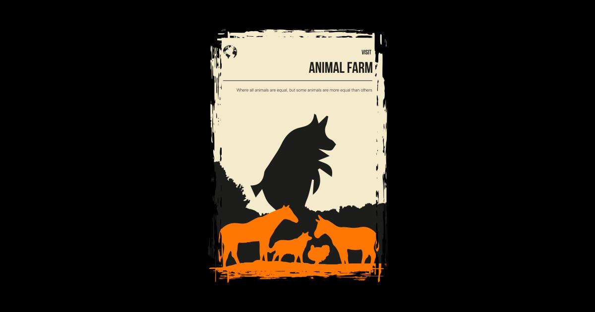 Visit The Animal Farm Vintage Book Cover Poster - 1984 - Sticker ...
