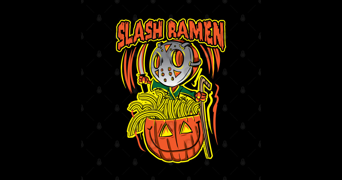 Slash Ramen with Jason Voorhees - Horror Ramen - Sticker | TeePublic