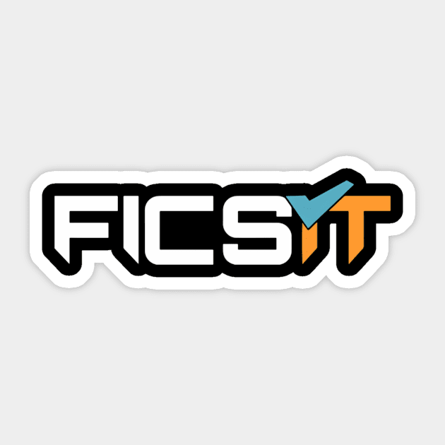 Ficsit Satisfactory Logo - Ficsit Satisfactory Logo - Sticker | TeePublic