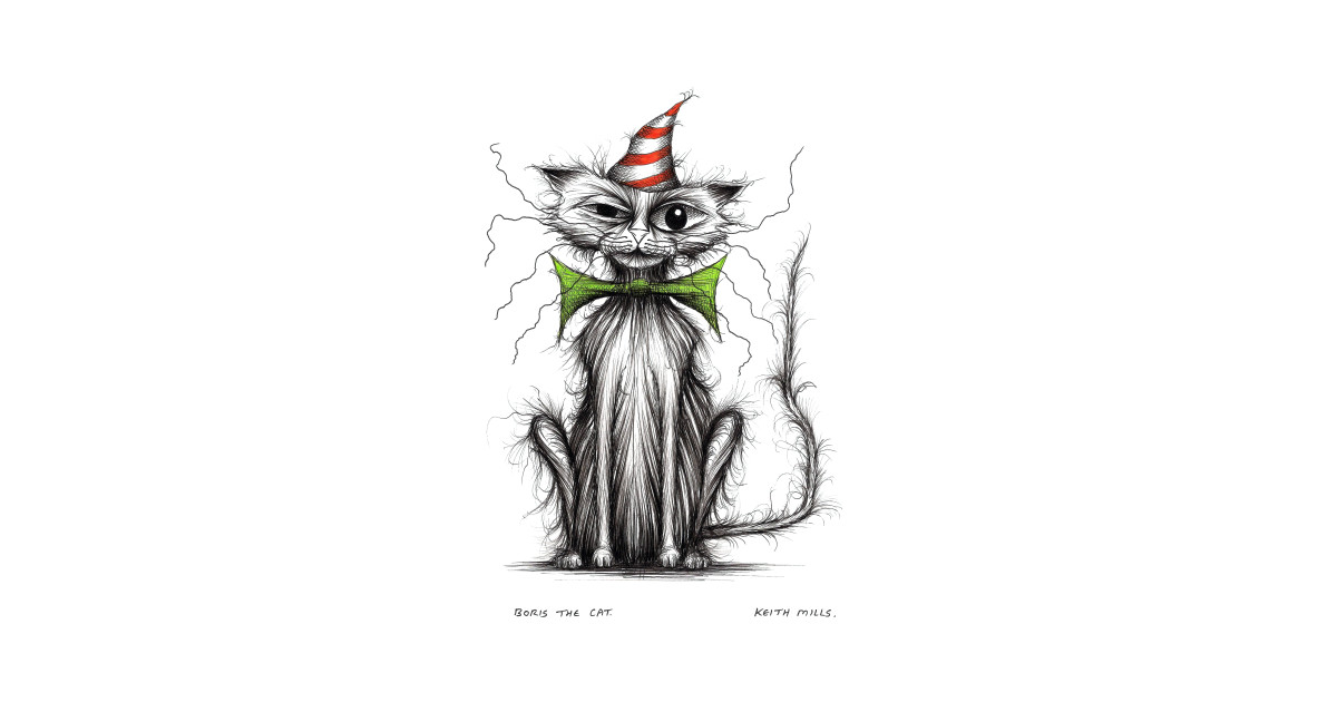 Boris the cat - Cats In Hat - T-Shirt | TeePublic