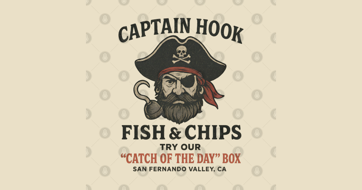 Captain Hook Fish & Chips - Captain Hook Fish Chips - T-Shirt | TeePublic