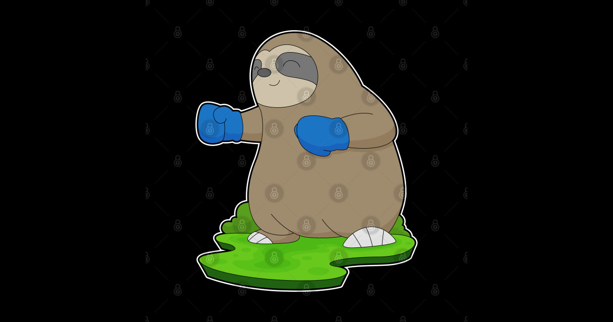 Sloth Boxer Boxing gloves Boxing - Boxer - Sticker | TeePublic