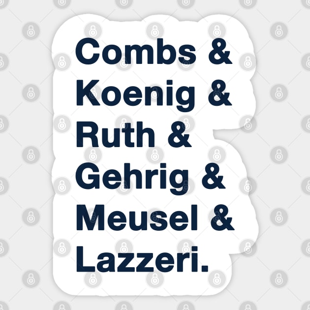 Yankees Murderers Row - Yankees Murderers Row - Sticker | TeePublic