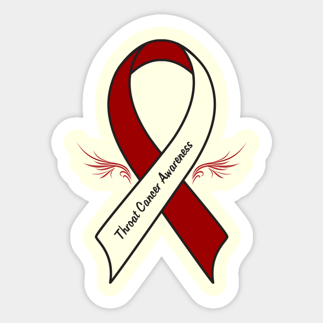 Throat Cancer Awareness with Wings - Throat Cancer - Sticker | TeePublic