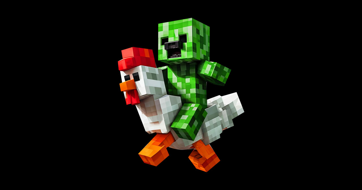 Funny Minecraft Creeper and Chicken - Minecraft Parody - Sticker ...