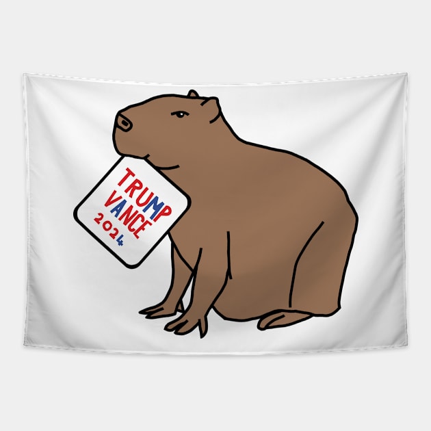 Cute Capybara and Trump Vance 2024 Sign - Trump Vance - Tapestry ...