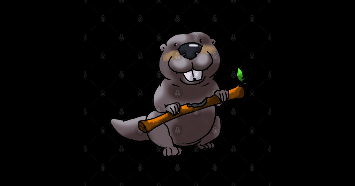 funny beaver cartoon - Beaver - Sticker | TeePublic