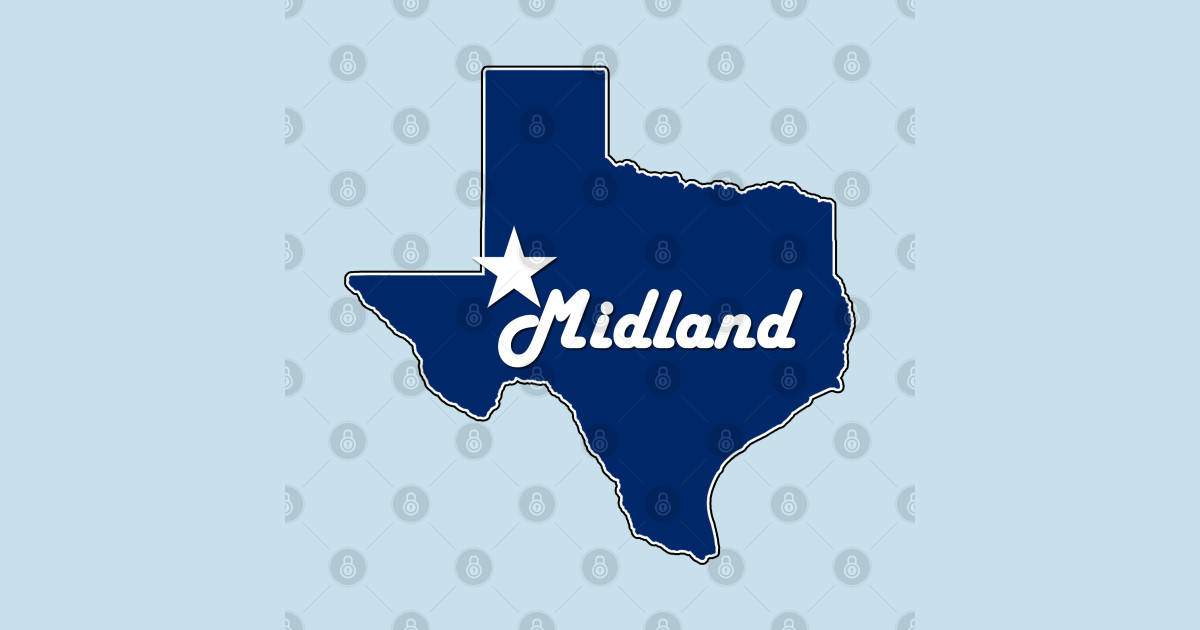 Midland Texas Navy Blue Lone Star State Map Texan - Midland Texas - T ...