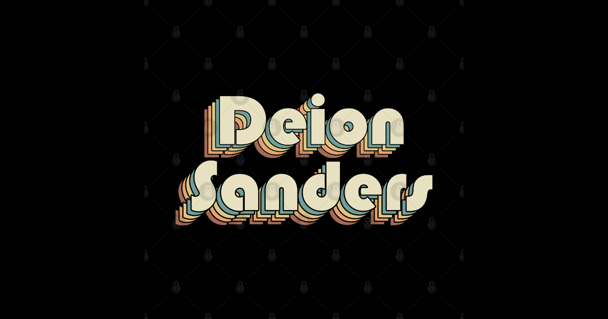 Deion Sanders // Retro Rainbow Typography Style // 70s - Deion Sanders ...