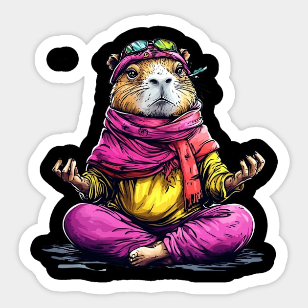 A grumpy Capybara - Capybara - Sticker | TeePublic