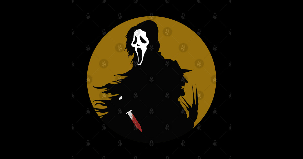 Wes Craven Icons - Ghostface & Freddy - Yellow - Scream Movie - Sticker ...