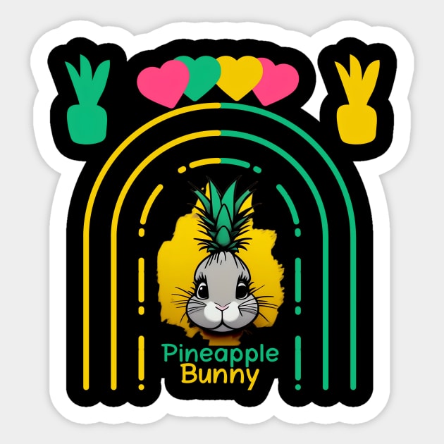 Cute pineapple bunny rabbit - Rabbit - Sticker | TeePublic
